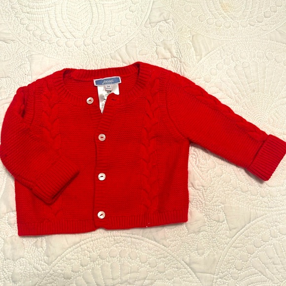 Jacadi | Shirts & Tops | Jacadi Red Cable Cardigan 3m | Poshmark